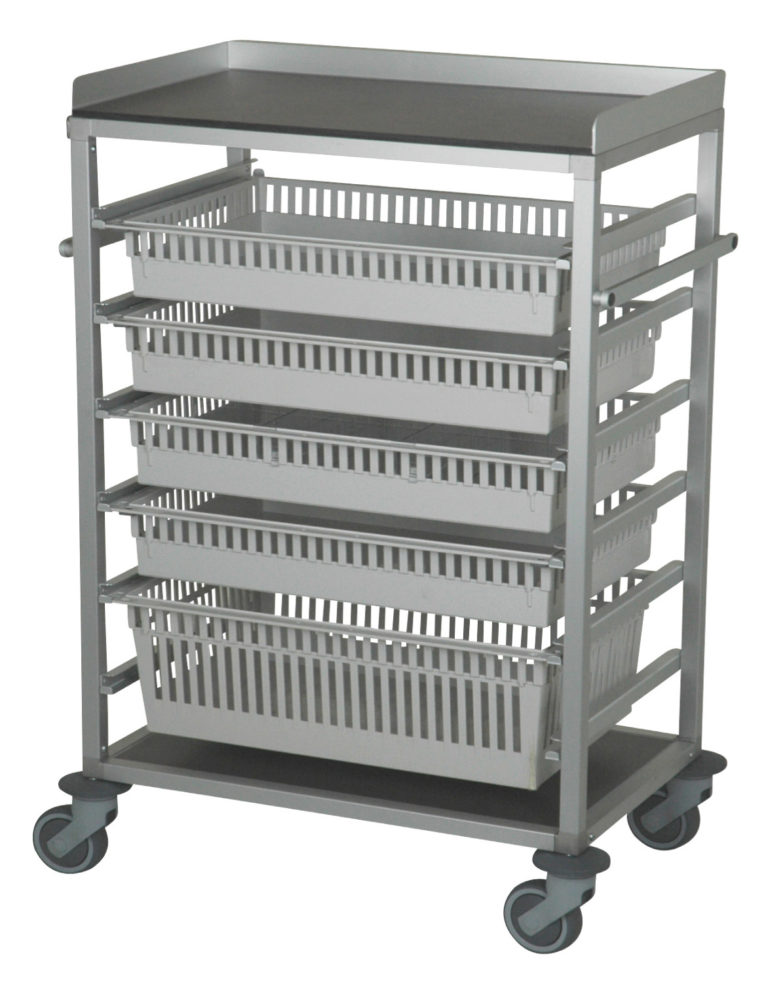 Modular shelving trolleys to transport medicines - Mercura